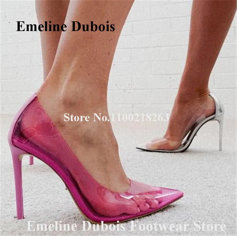 Clear-PVC-Pumps-Emeline-Dubois-Pointed-Toe-Transparent-Rose-Pink-Silver ...