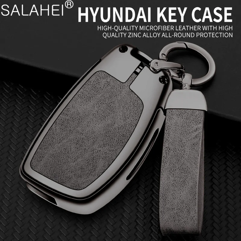자동차 스마트 키 커버 케이스 세트 키체인, 현대 투싼 i40 ix45 크레타 ix25 i10 i20 i30 산타페 베르나 미스트라 엘란트라 2015-2018