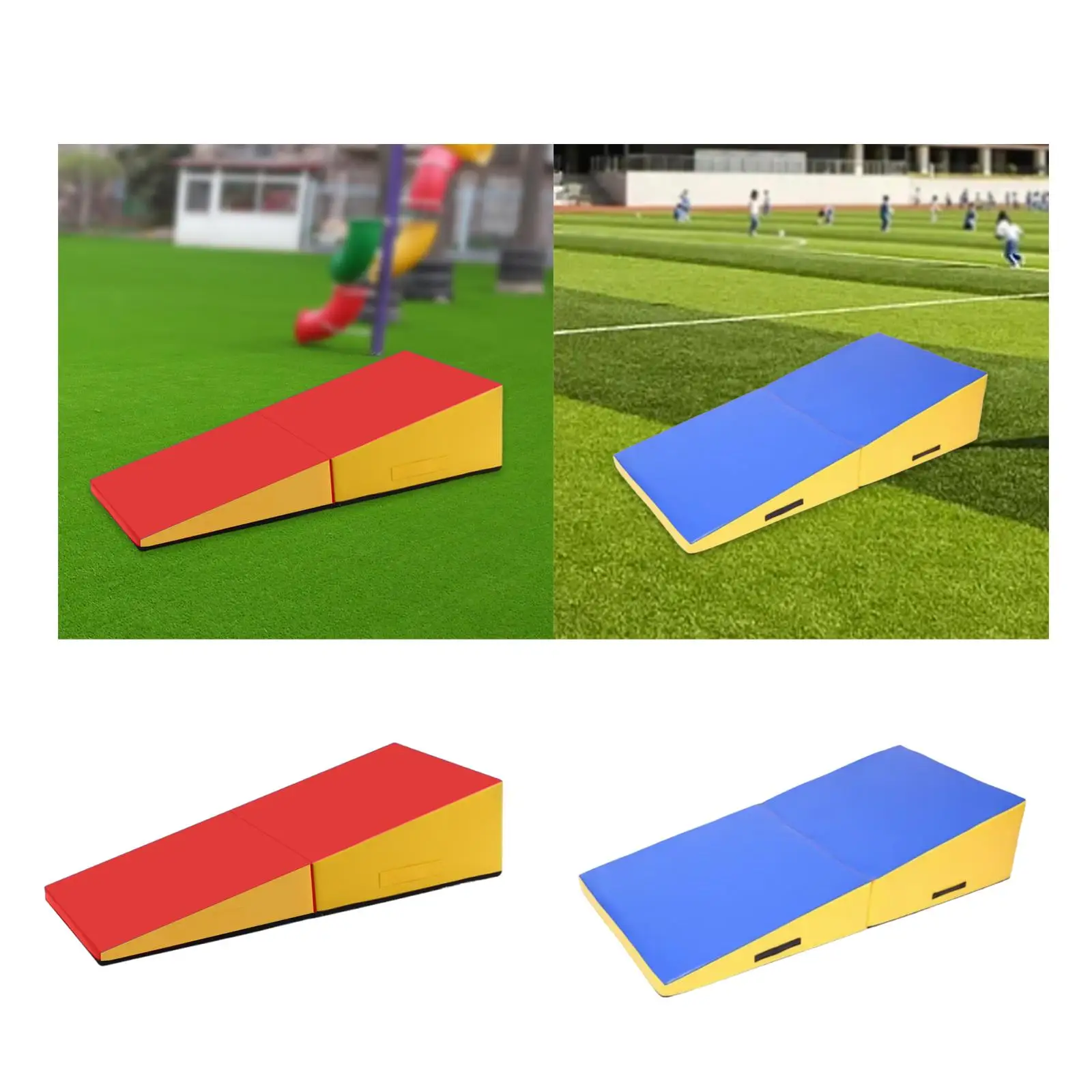 Gym Tumbling Mat Cheese Wedge Tumbling Skill Shape Folding Incline Gym ...