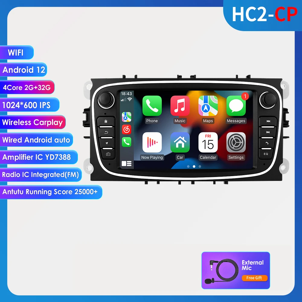 2Din Car Android Multimedia for Ford Focus C S MAX 2008 Mondeo Galaxy ...