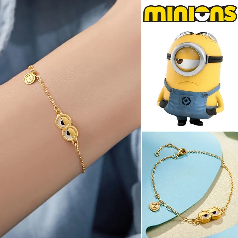 Minions-Bracelet-Cartoon-Golden-Funny-Charms-Anime-Cute-Fashion-Women ...