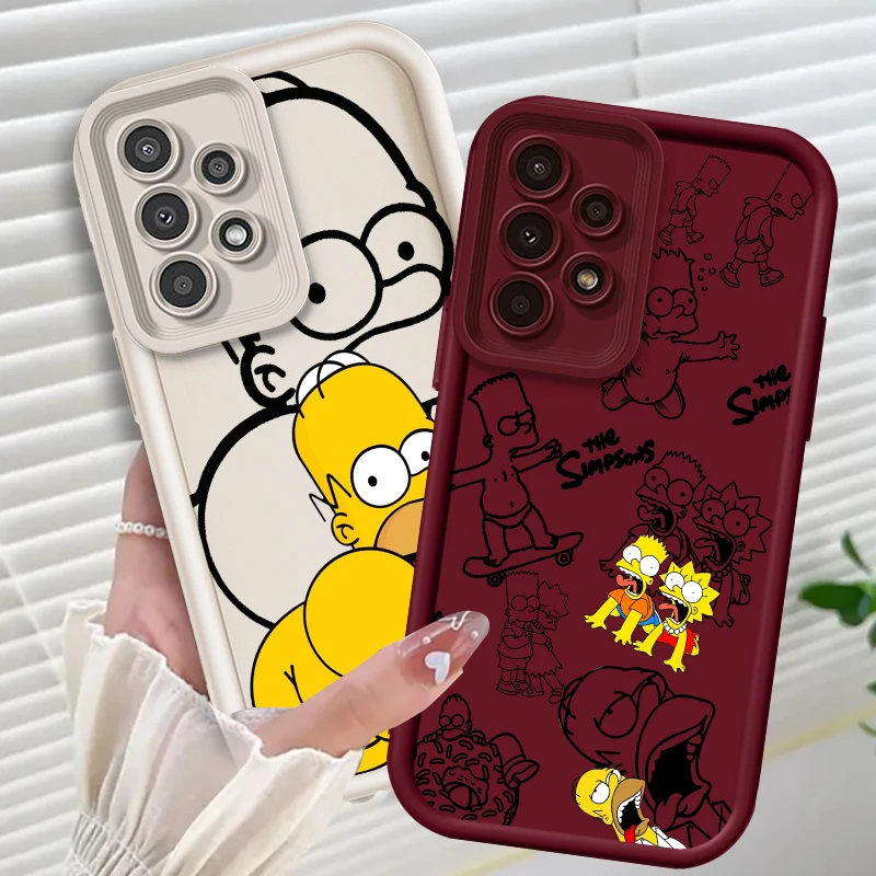 Funda-de-tel-fono-de-dibujos-animados-de-Los-Simpsons-para-Samsung-A73 ...