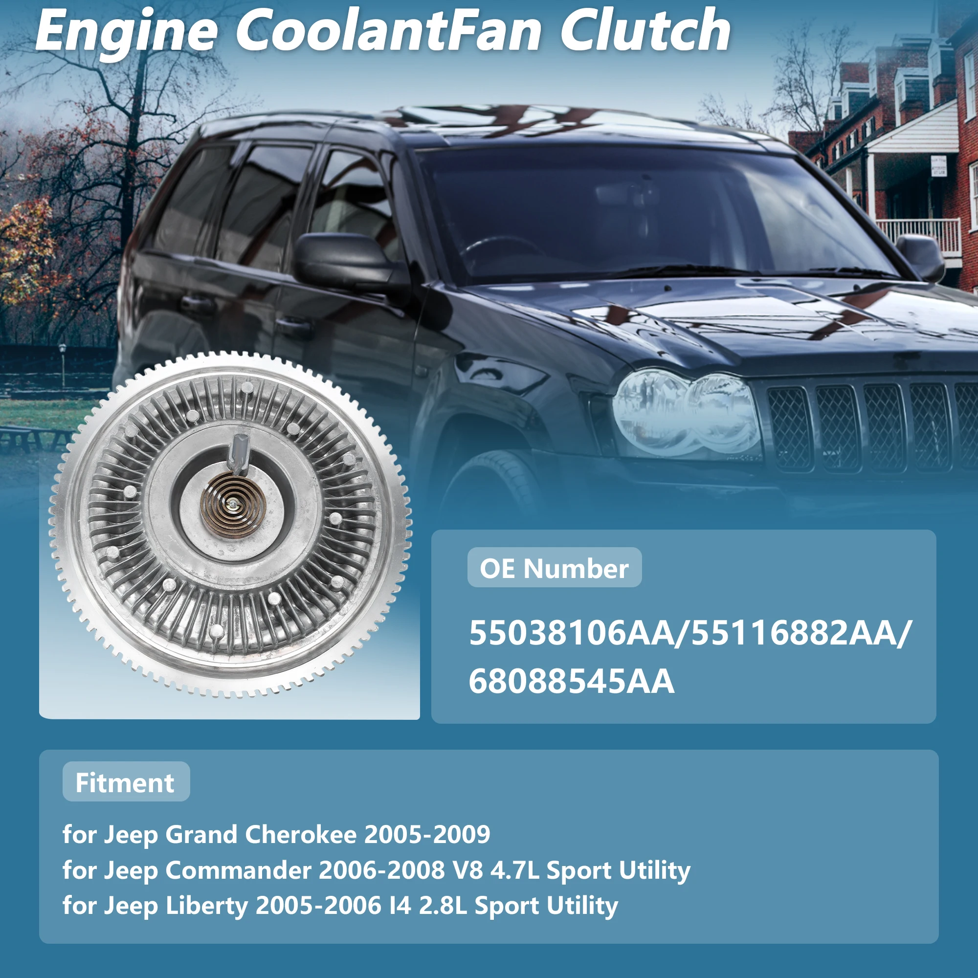 Embrague del ventilador de refrigeración del motor UXCELL para Jeep ...