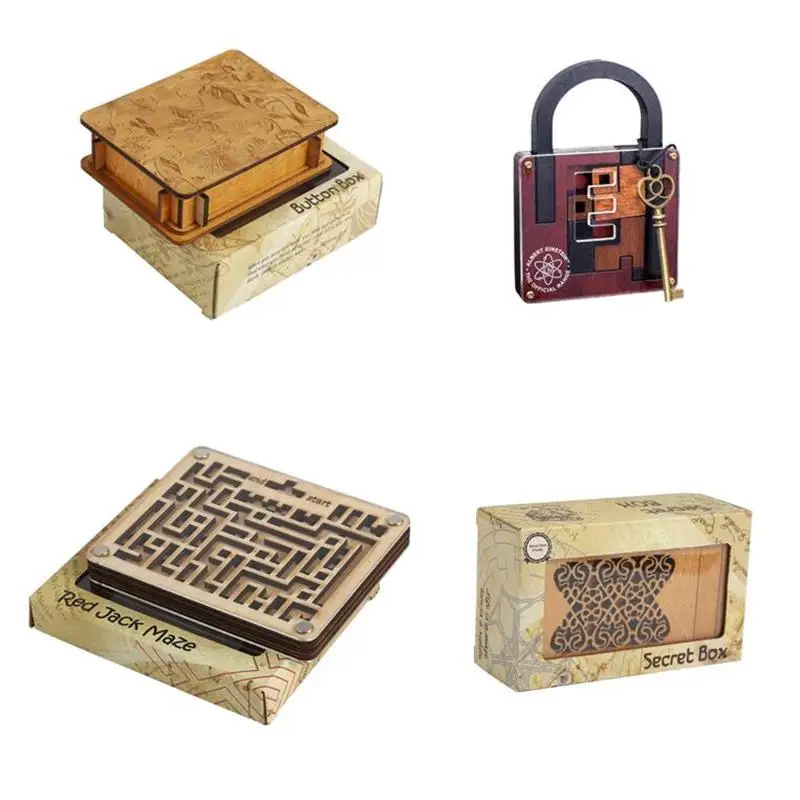 Boutique IQ Magic Wooden Secret Box Puzzle, Mind Logic Maze Brain ...