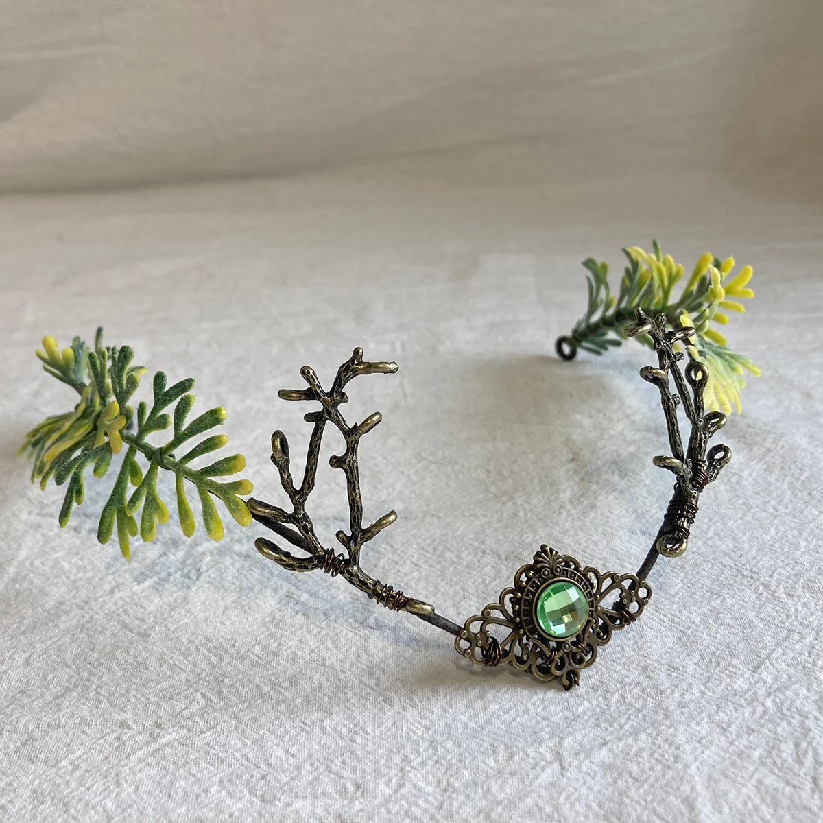Elven-crown-fairy-tiara-Twig-Ferns-diadem-golden-floral-Celtic-elf ...