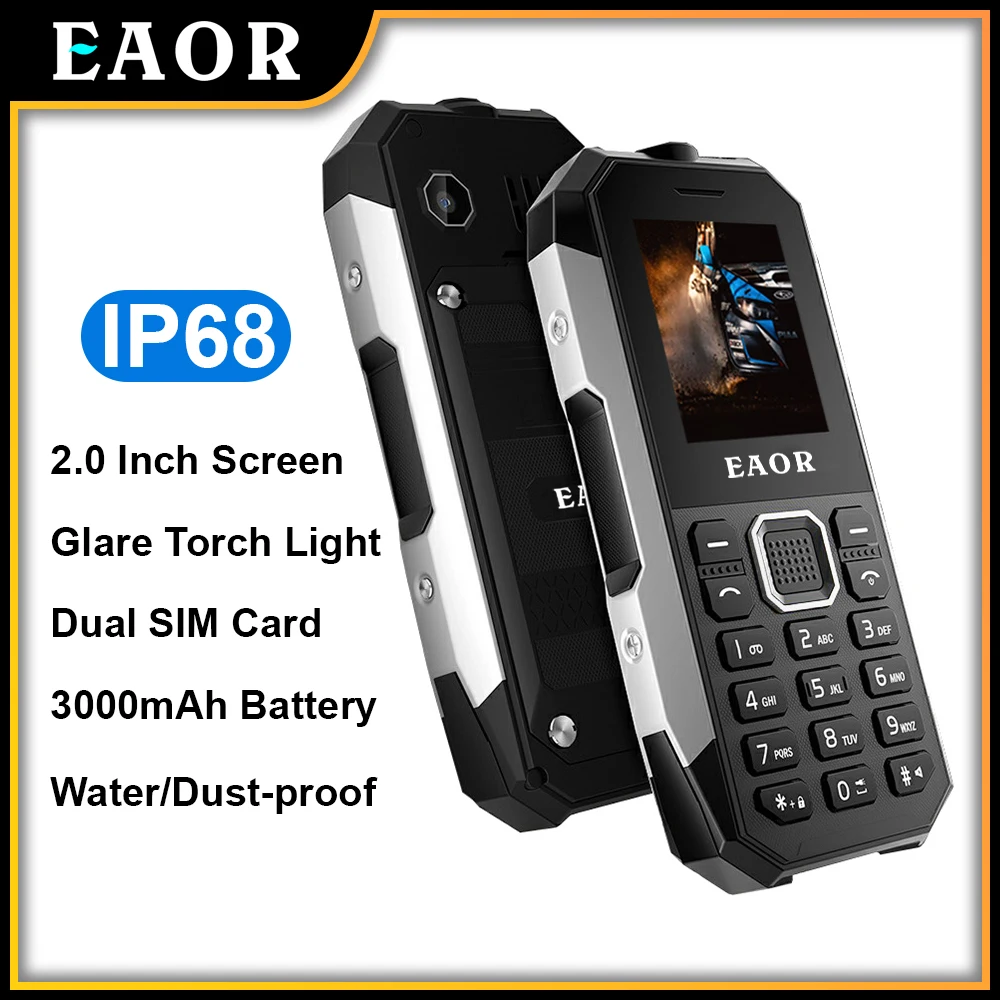 EAOR IP68 Rugged Phone Waterproof Dustproof Keypad Phone Dual SIM ...