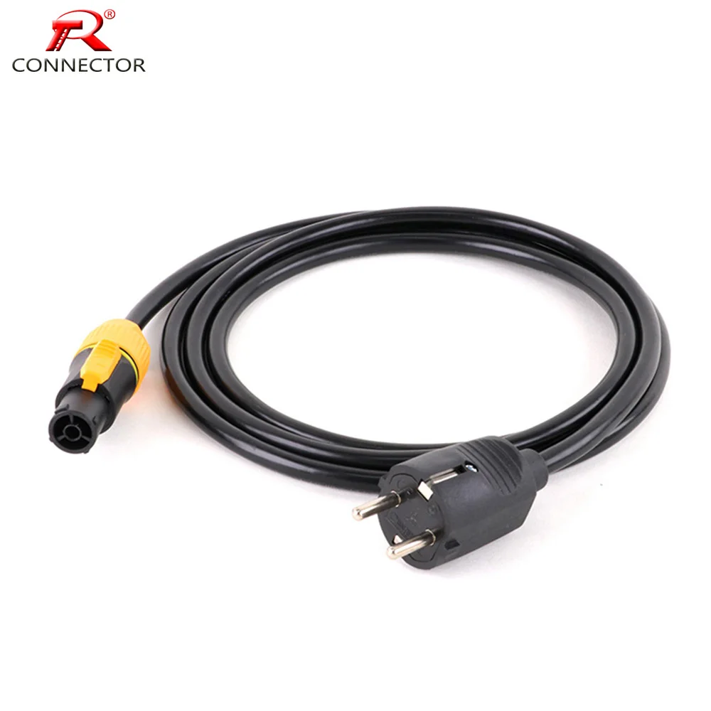 Input Powercon Cable 1.5m 3m 5m EU Style 16A 250V Assembly 2PIN Round ...