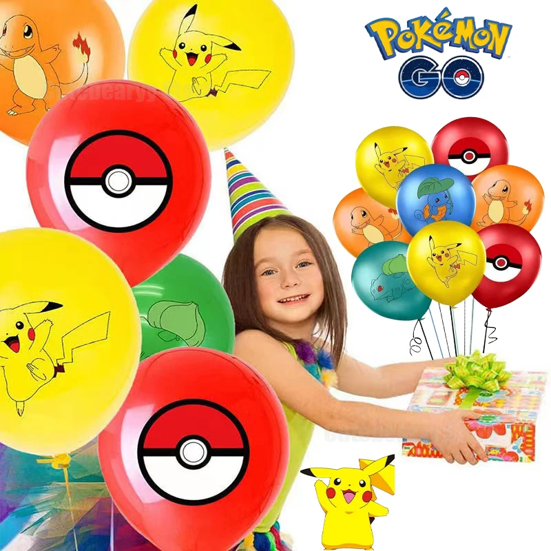 Pokemon Pikachu Latex Balloon Set New Cute Cartoon Pattern Multicolor ...