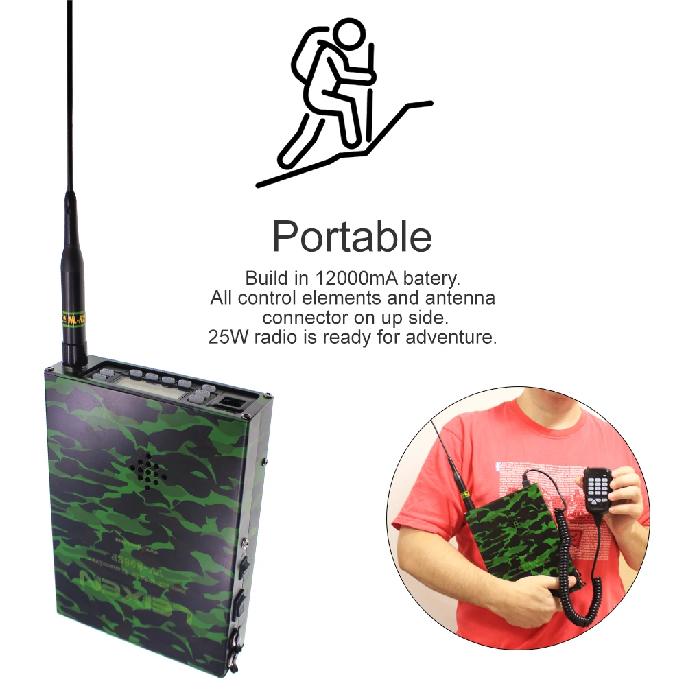 Leixen VV-898SP Backpackable Mobile Radio 12000mAh Battery Dual Band ...