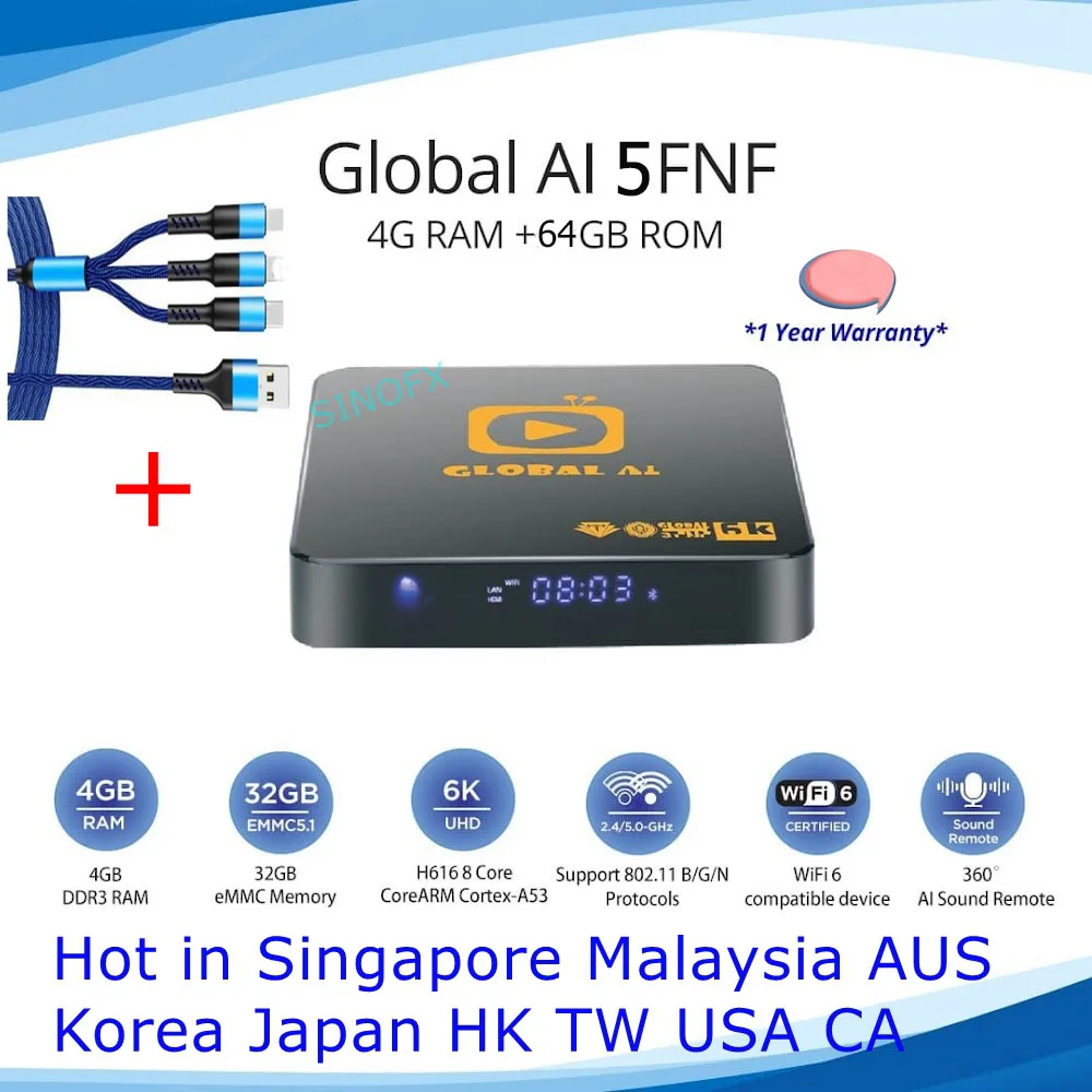 New Arrival Korea Japan Best Set-top Box Voice Control Dual Wifi 4gb ...