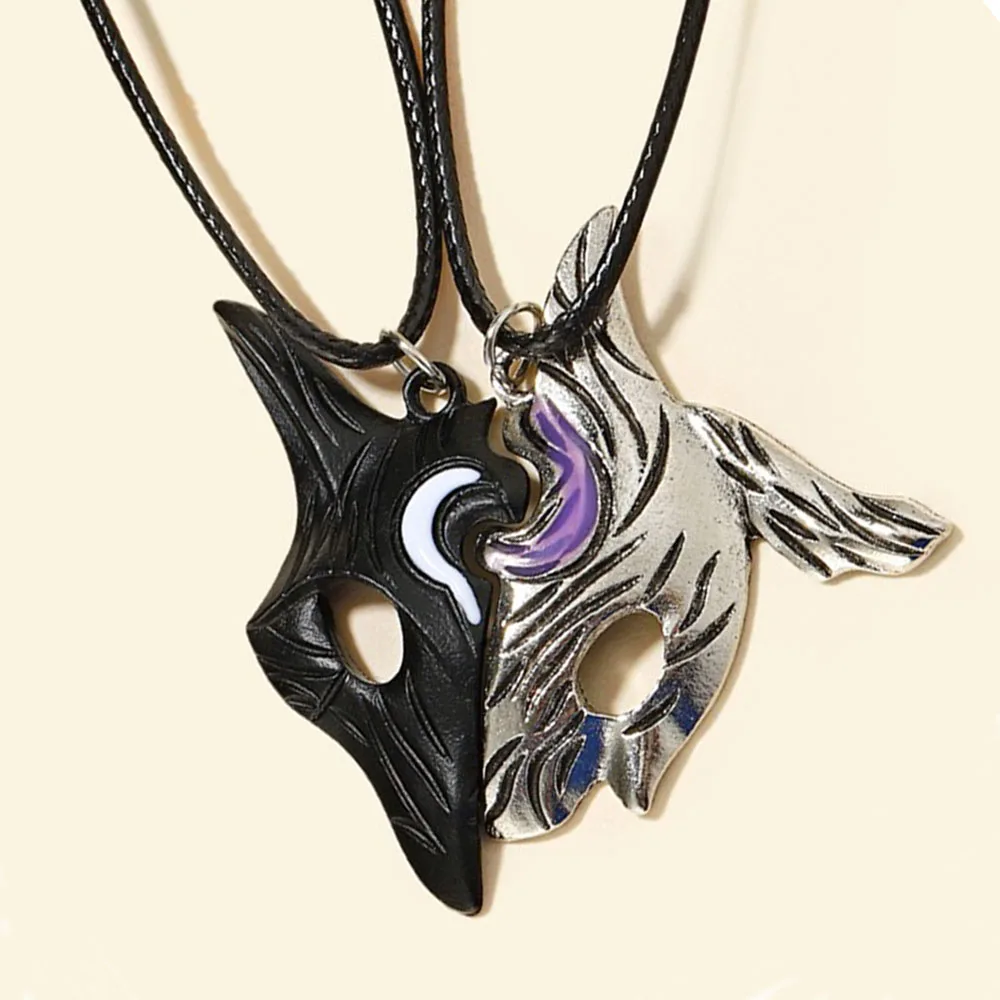 2Pcs-Kindred-Wolf-And-Lamb-Mask-Couples-Friendship-Necklace-Personality ...