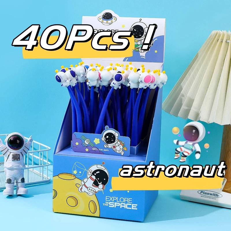 40Pcs-Lot-Creative-Cartoon-Space-Men-Gel-Pen-Cute-Astronaut-Flexible ...