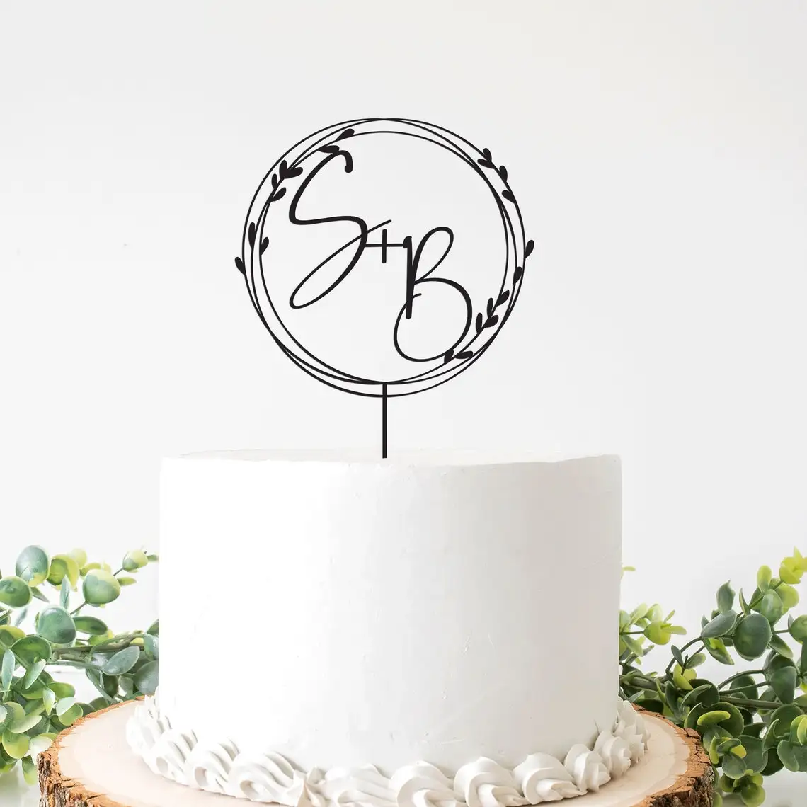 Gold Monogram Wedding Cake Toppers
