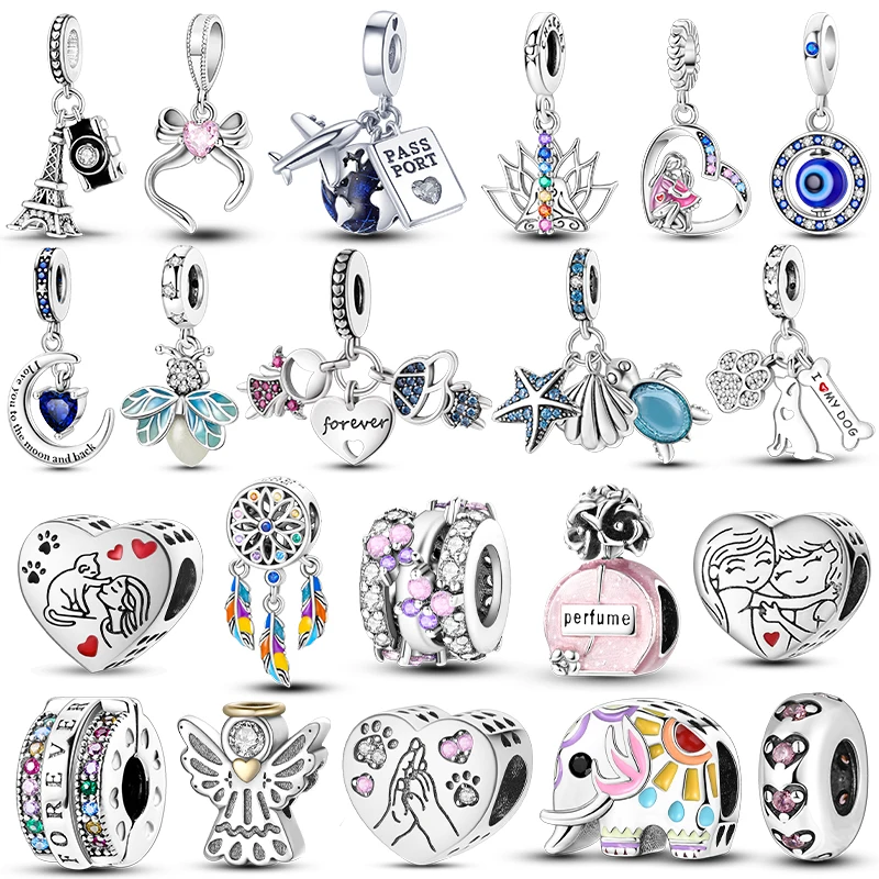 Original Silver 925 Charm Beads For Bracelet Diy Pendants Firefly Love ...