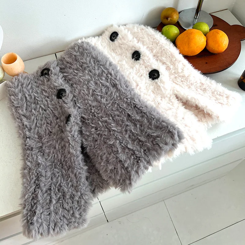 Winter-Knitted-Pullover-Shawl-Fluffy-Fake-Collar-Warm-Windproof ...