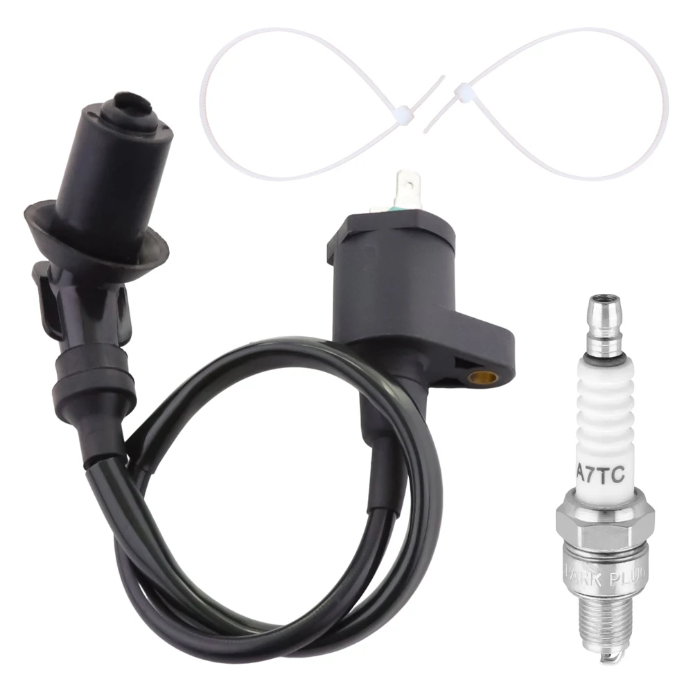 Universal-Ignition-Coil-Spark-Plug-Ribbon-For-GY6-50cc-150cc-Taotao ...