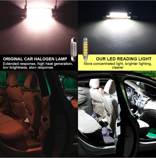 12 V Led 5 Mm 10-Pack C5W Halogen Bulbs – 12V 36mm Long Life Interior ...