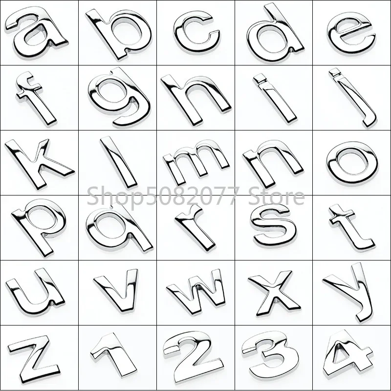 DIY-Lowercase-Letters-10-Numbers-26-Alphabet-Dot-Symbols-Metal-Emblem ...