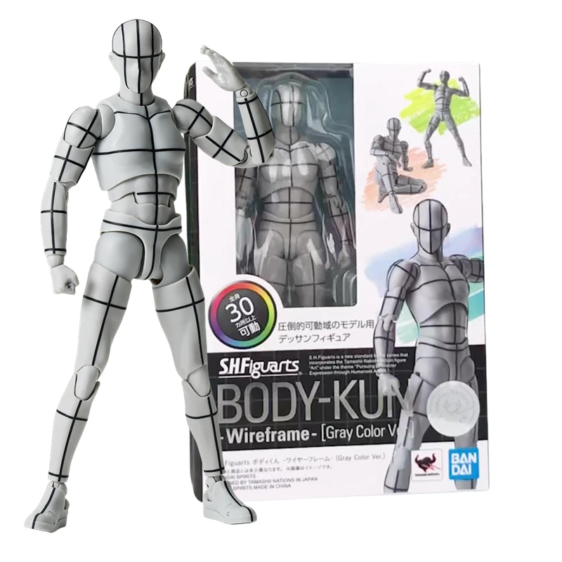 Bandai-SHFiguarts-B0DY-KUN-Wireframe-Gray-Color-Ver-Sketch-Draw-Action ...