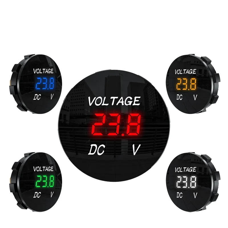 DC 5V-48V LED digital circular voltmeter Monitor Ammeter Auto ...
