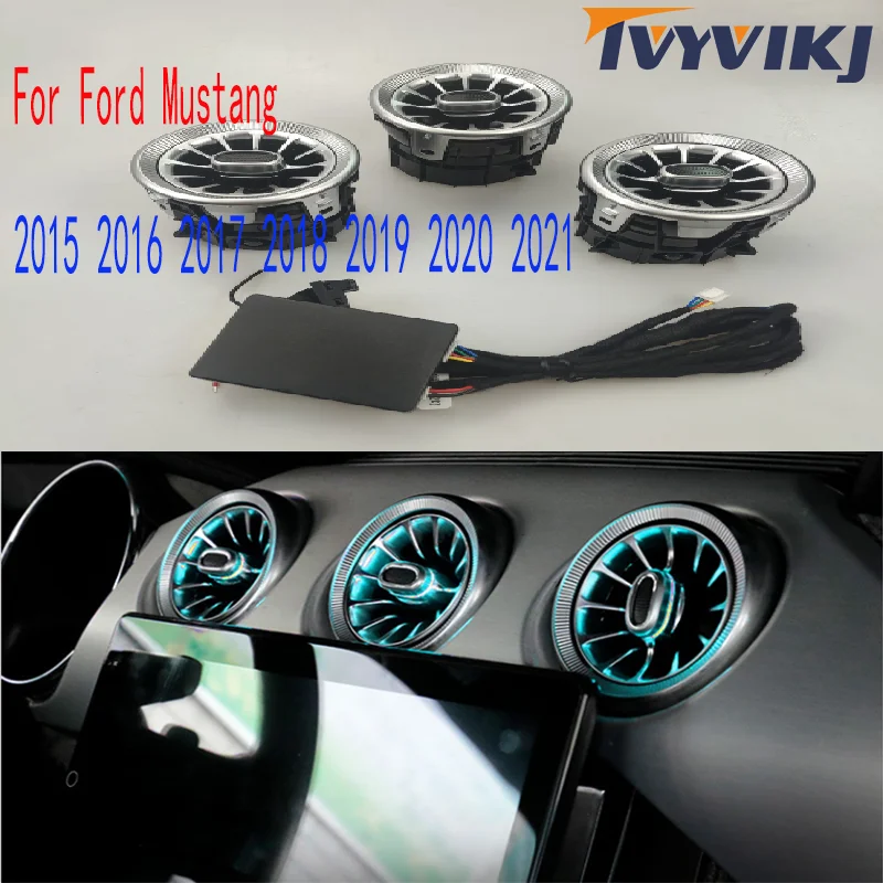 64 colors LED Vents Ambient light For Ford Mustang 2015 2016 2017 2018 ...