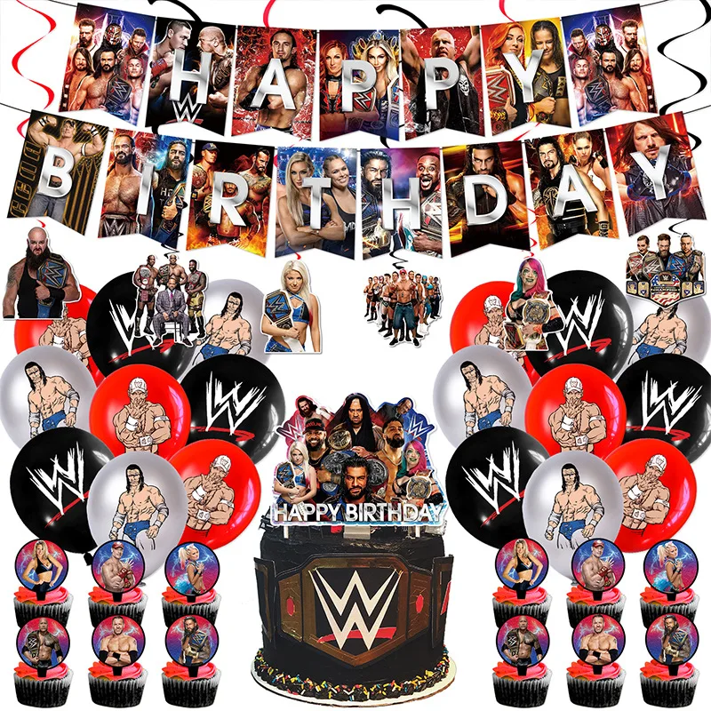 New-WWE-persona-Birthday-Party-Balloon-Decoration-Set-Kids-Birthday ...