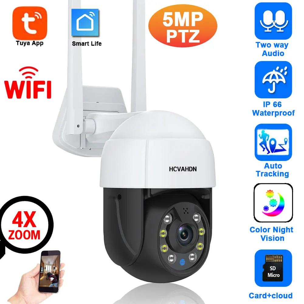 Tuya-Smart-5MP-HD-Wifi-IP-Security-Camera-Outdoor-Waterproof-Color ...