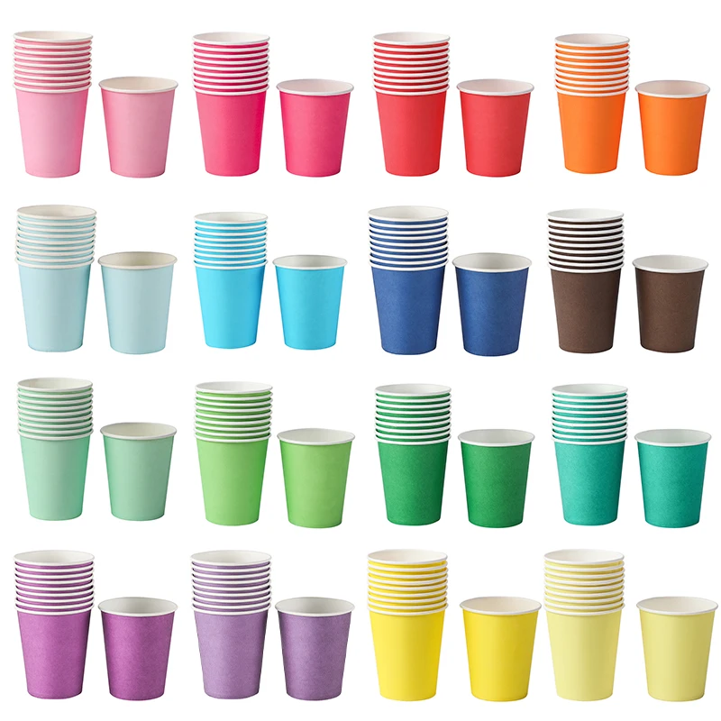 Pure-Colour-Party-Disposable-Paper-Cups-Juice-Cup-DIY-Decoration-Baby ...