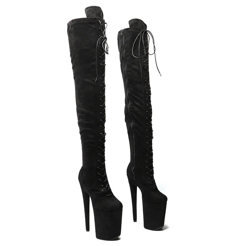 Leecabe-23CM-9inches-Suede-fashion-lady-High-Heel-platform-Pole-Dance ...