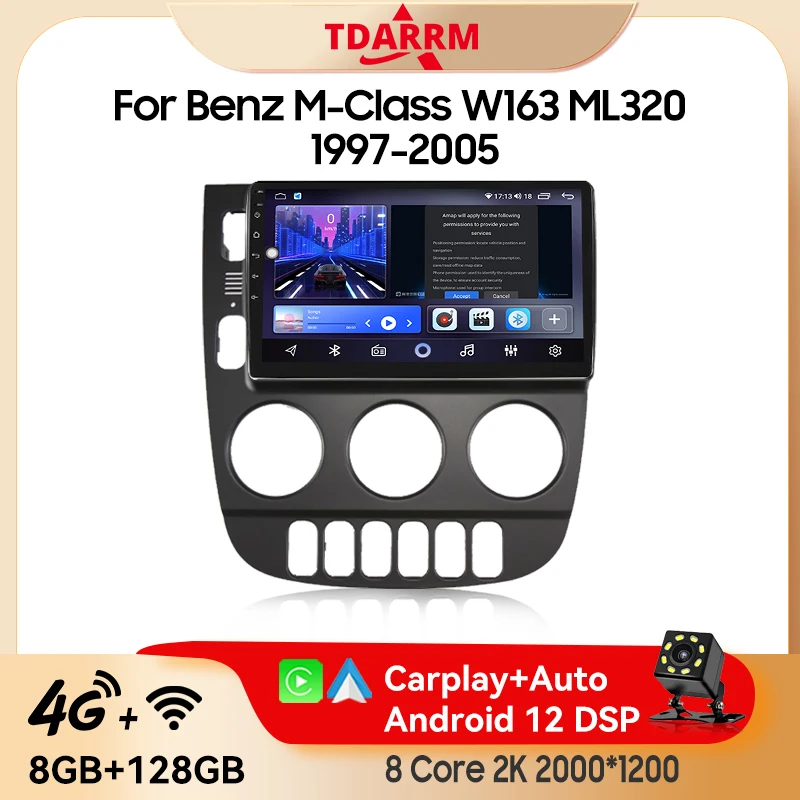 Car-Radio-For-Benz-M-CIass-W163-ML320-1997-2005-Android-13-Multimedia ...