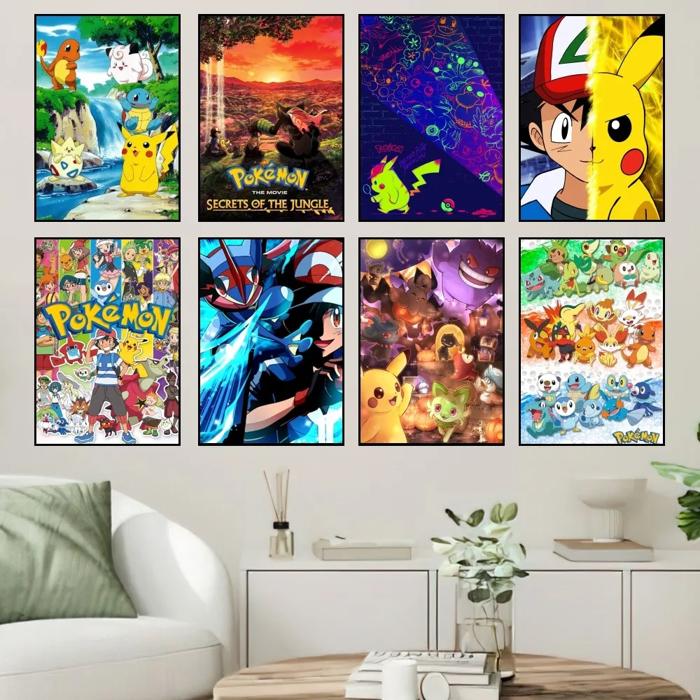 MINISO-Cartoon-Cute-P-Pokemon-Pikachu-Family-P-Poster-Small-Prints-Wall ...