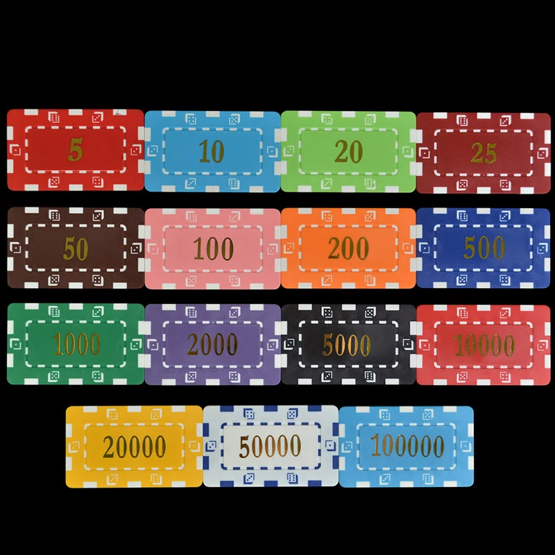 10 PCS/LOT Square Poker Chips with Gilding Denomination High Quality ...