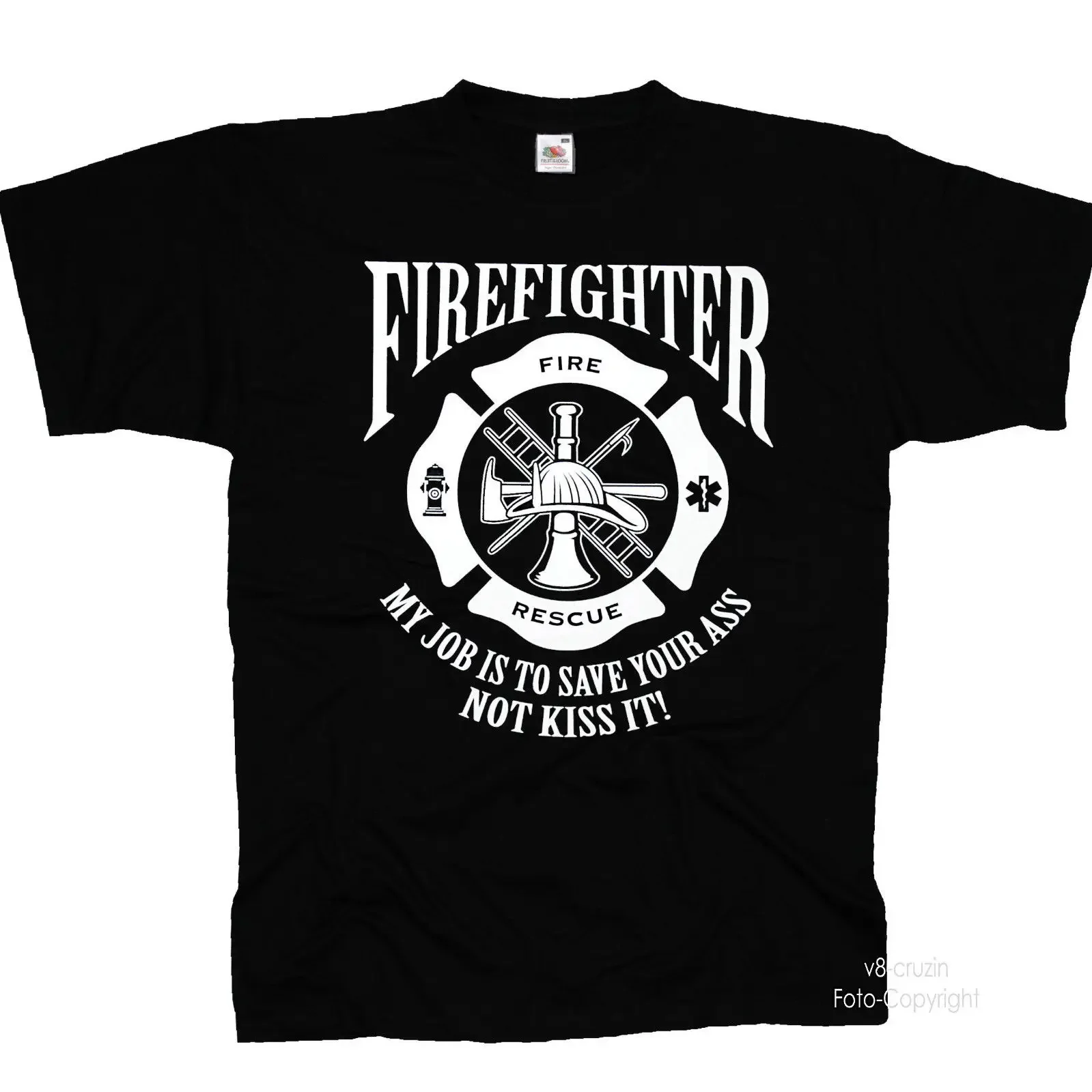 Fire-Department-Firefighter-Fire-Rescue-Badge-T-Shirt-100-Cotton-O-Neck ...