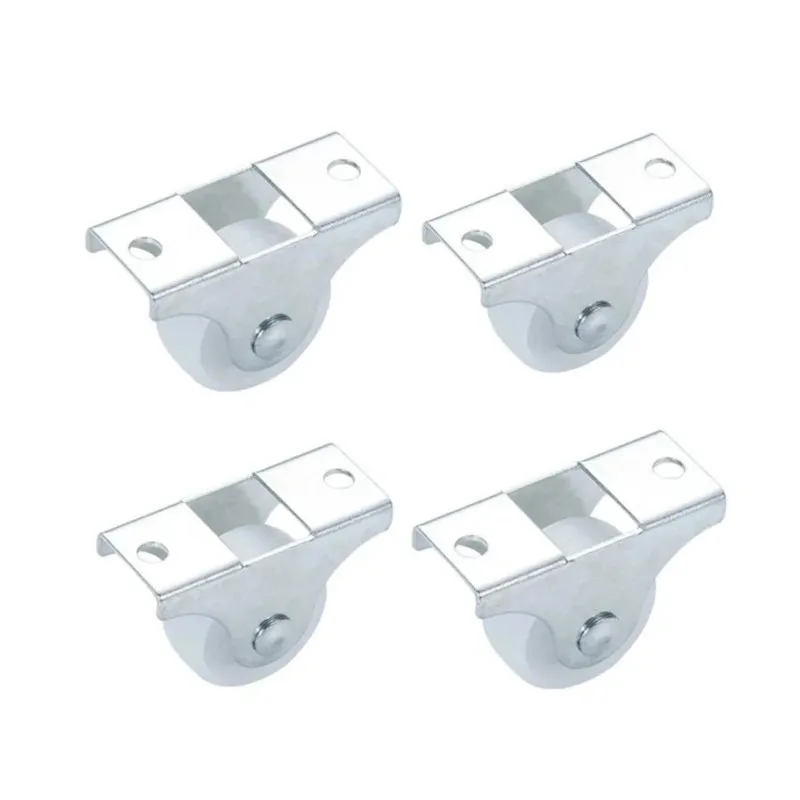 4/10pcs White Rail Fixed Casters 1 Inch Caster Strong Plastic Wheel ...