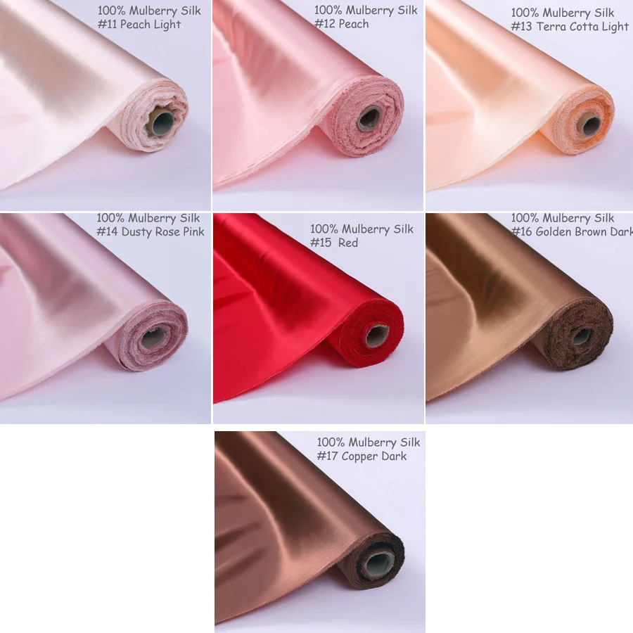 16-Momme-Natural-Pura-Morera-Seda-Charmeuse-Tela-Bordado-Vestido-Sat-n ...