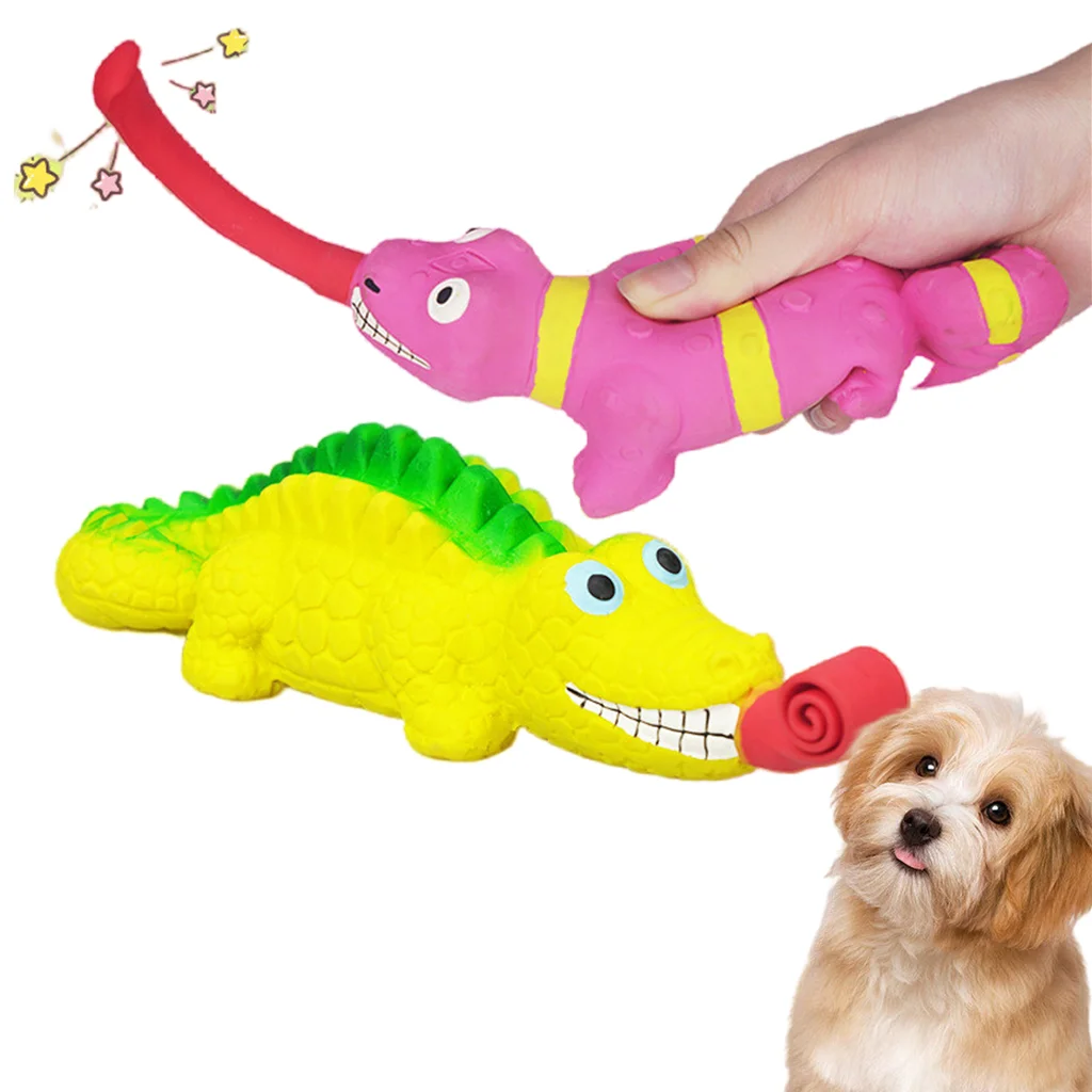 New-dog-toys-latex-tongue-lizard-Clean-Teeth-Puzzle-crocodile-vocal ...