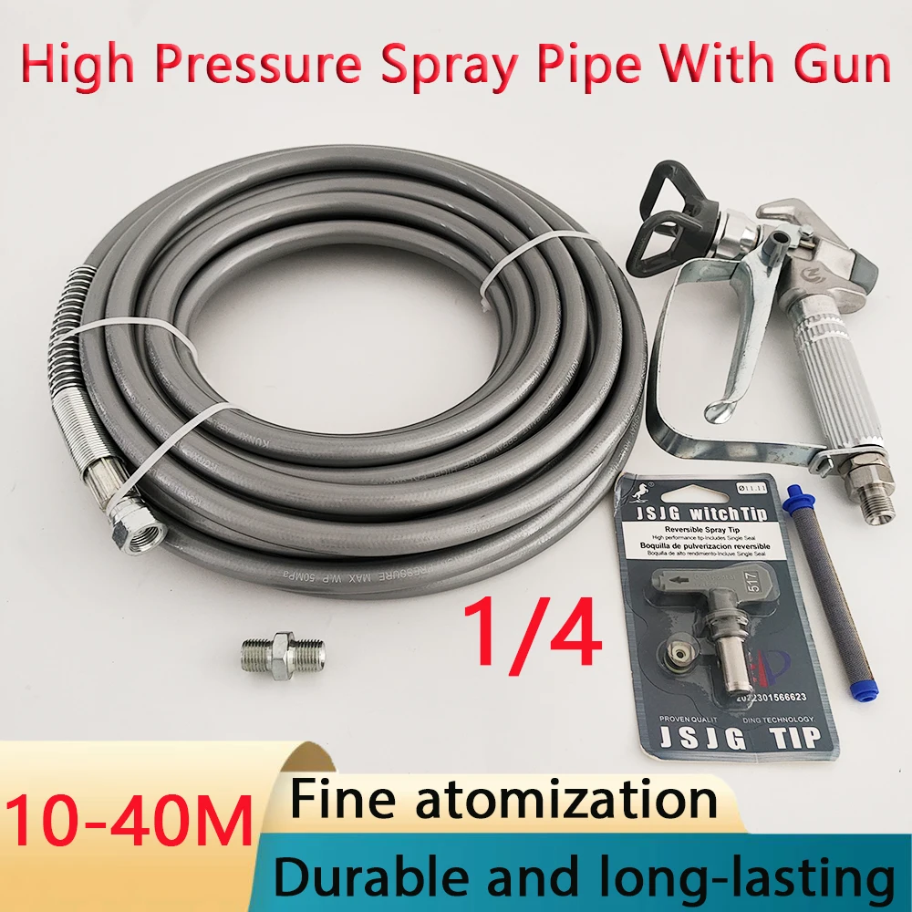 7250PSI-Airless-Paint-Spray-Hose-Kit-Spray-Gun-1-4-BSP-High-Pressure ...