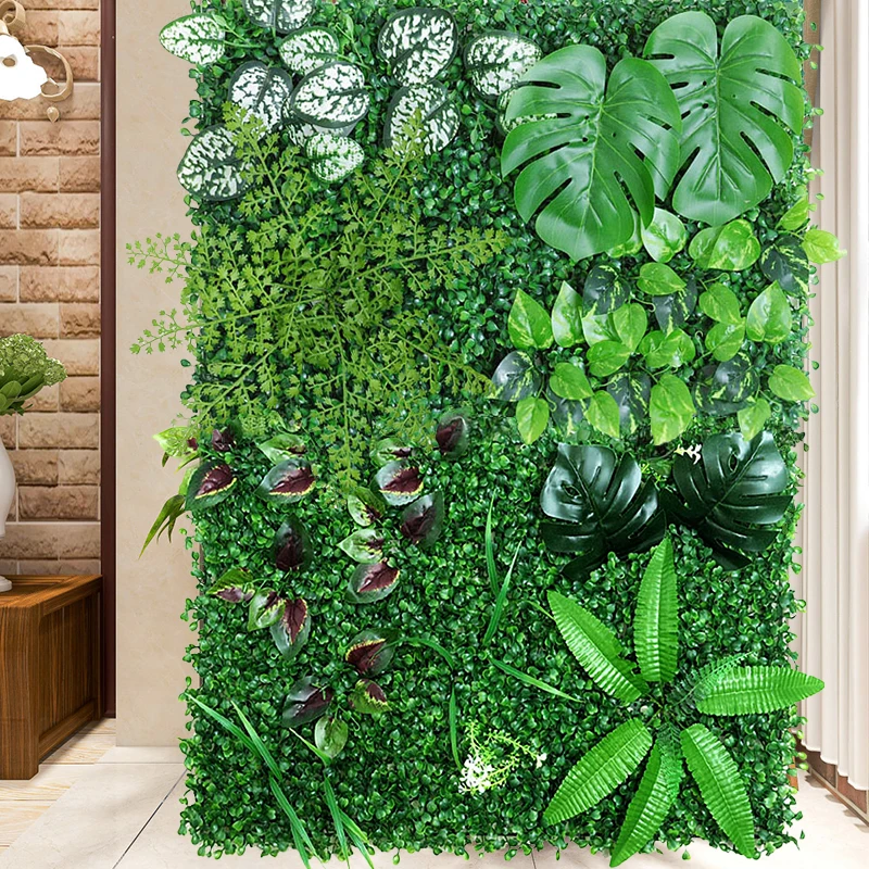 Artificial Plants Grass Wall Panel Boxwood Hedge Faux Eucalyptus ...