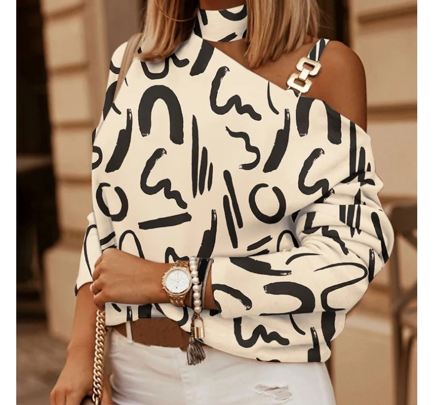 Chemise,JOStrap-Chemise de bureau évidée à manches longues pour femmes ...