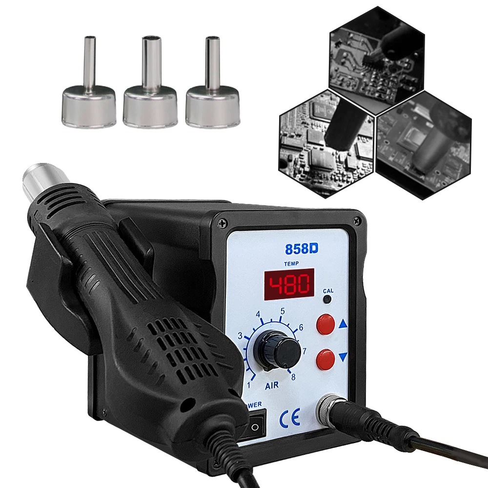 Hot-Air-Gun-858D-BGA-Rework-Solder-Station-Blower-Hair-Dryer-Hairdryer ...