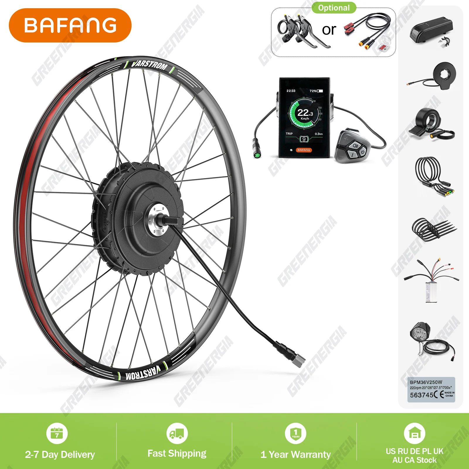 Bafang 750W 500W 48V Front Rear Hub Motor Ebike Conversion Kit Bafang ...