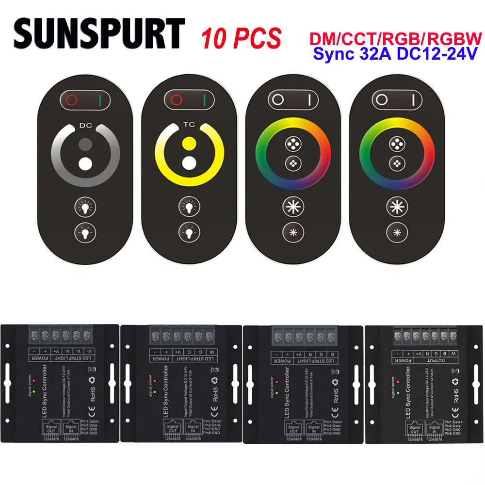 32A Touch Panel RGB RGBW LED Sync Controller Dimmer DC12-24V 16 Modes ...