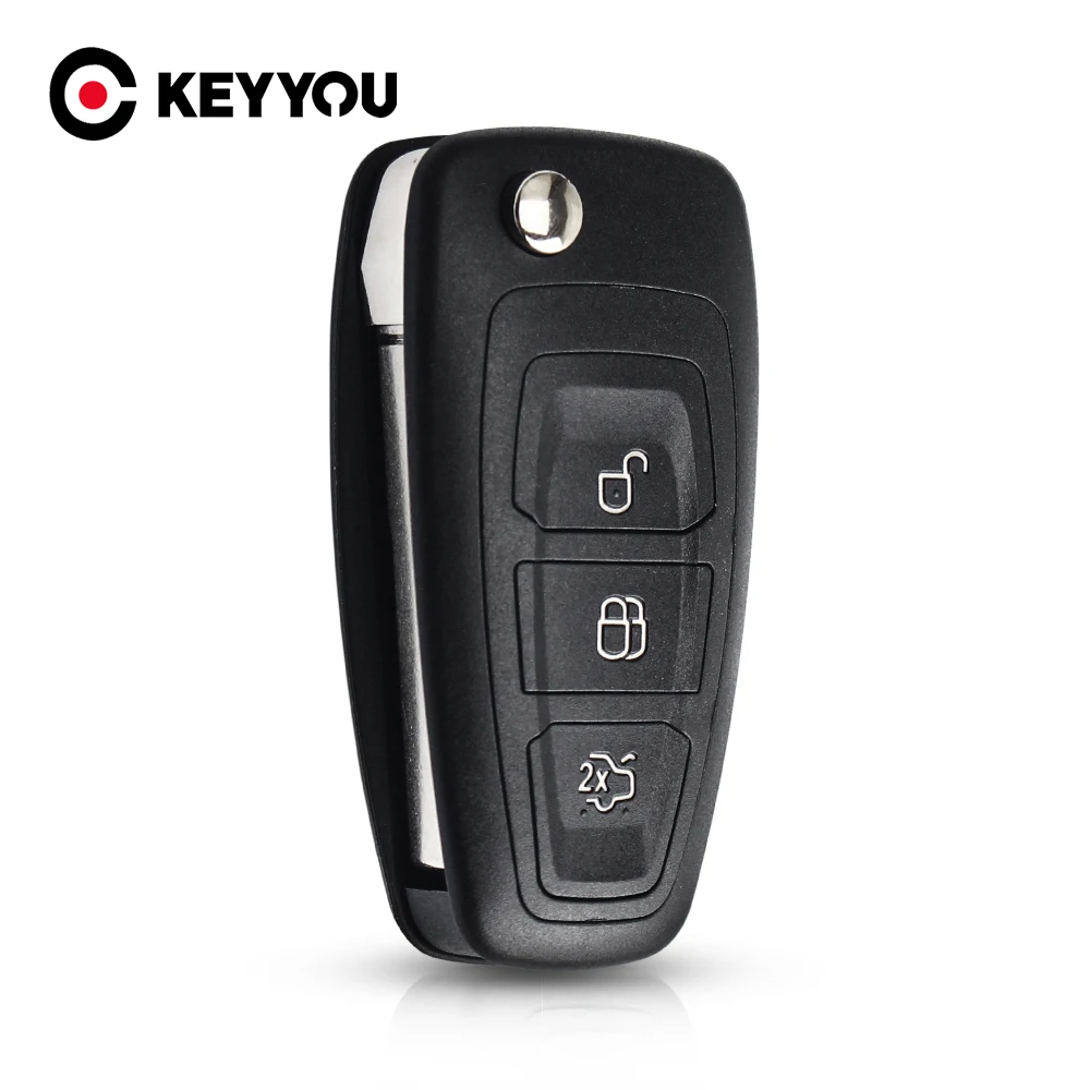 Keyyou New 3 Buttons For Ford Focus Fiesta 2013 Fob Case With Hu101 ...