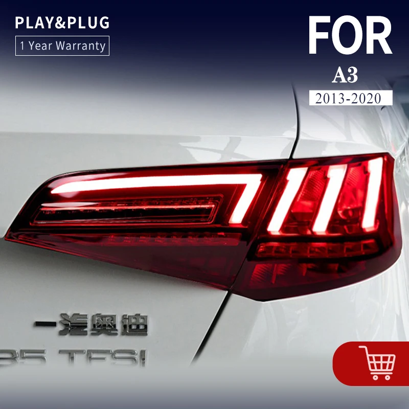 Car Taillights For Audi A3 Hatchback 2013-2020 LED DRL Animation Moving ...