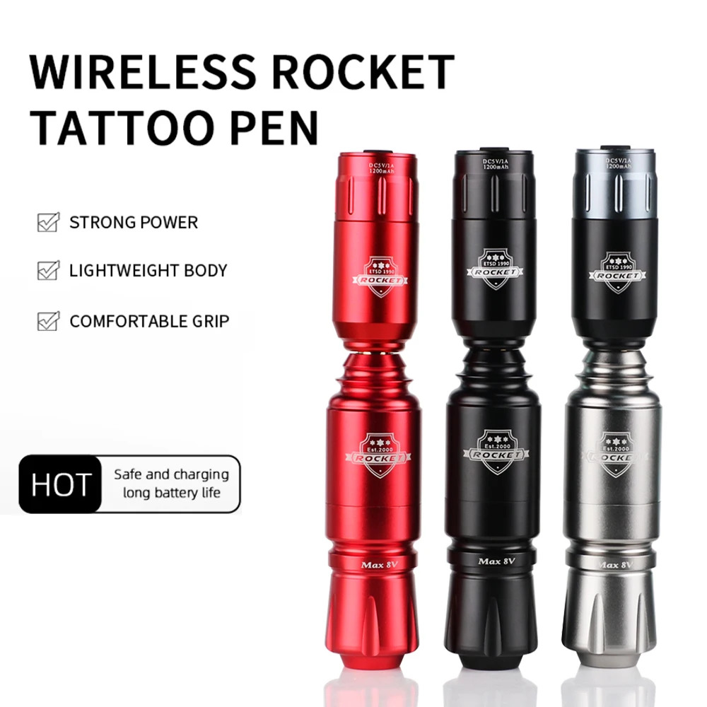 Rocket-Tattoo-Pen-Rotary-Gun-Motor-Machine-With-RCA-Socket-Wireless ...