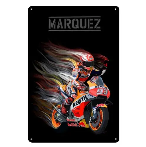 Marquez Moto Gp Racing Driver Motorcycle Metal Poster Tin Sign 20x30cm ...