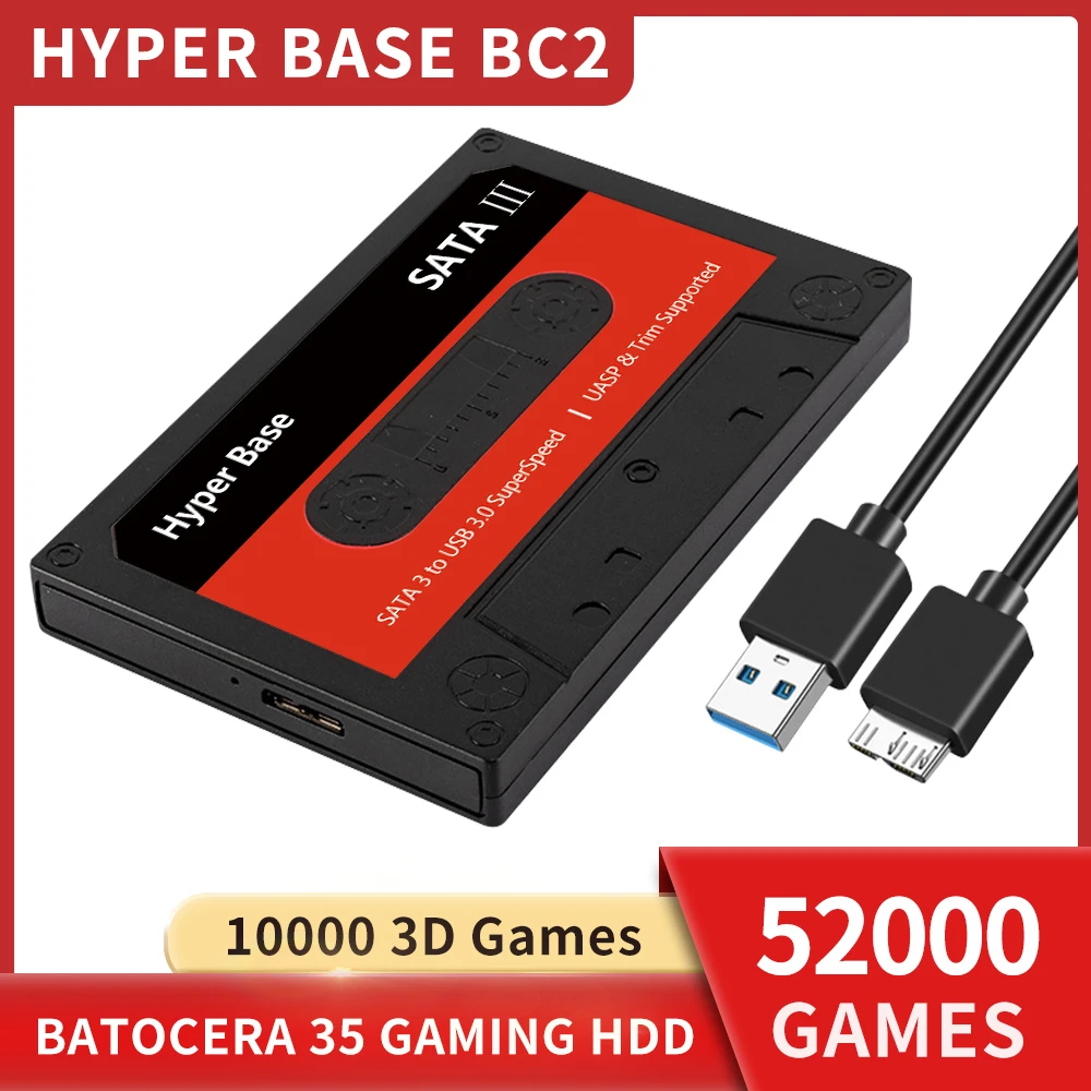 Plug And Play Batocera 35 2T HDD portátil para juegos, disco duro ...