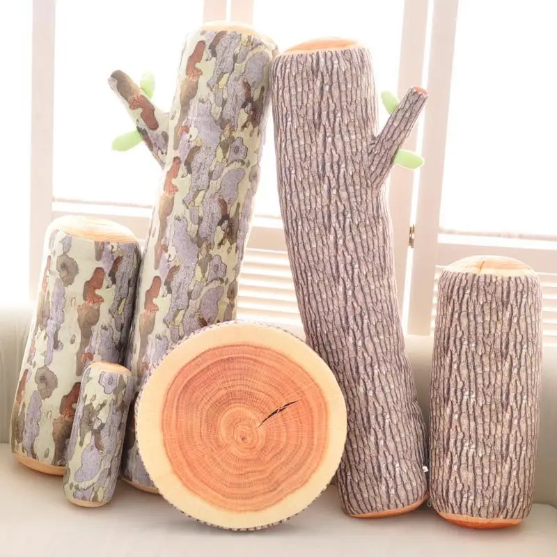 3D-Simulation-Wood-Stump-Pillow-Plush-Toy-Creative-Cutting-Board-Big ...