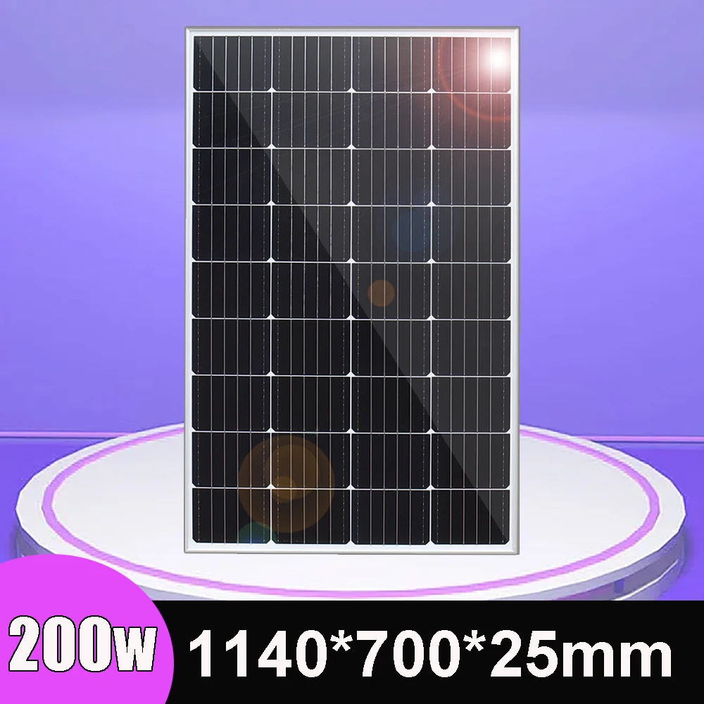 300w 200w 100w rigid solar panel 12v battery charger photovoltaic panel ...