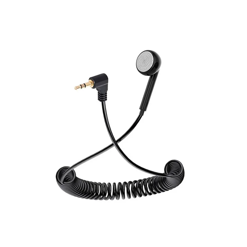 3-5mm-Spring-type-Single-Side-Mono-Earphone-In-Ear-Earbud-Walkman ...